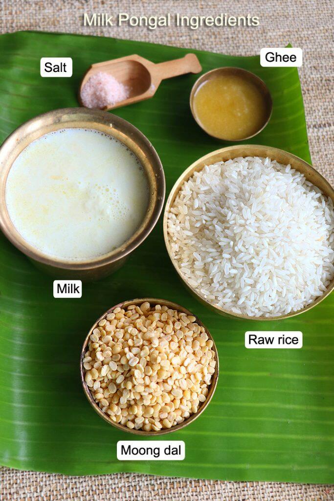 Paal Pongal Recipe | Milk Pongal Recipe - Sharmis Passions