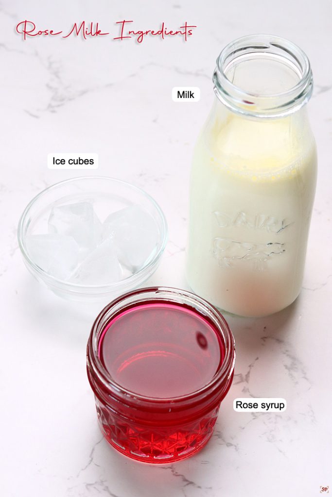 Rose Milk Recipe (with homemade rose syrup) - Sharmis Passions