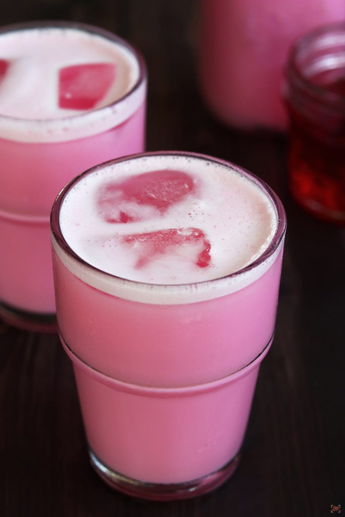 Rose Milk Recipe (with homemade rose syrup) - Sharmis Passions