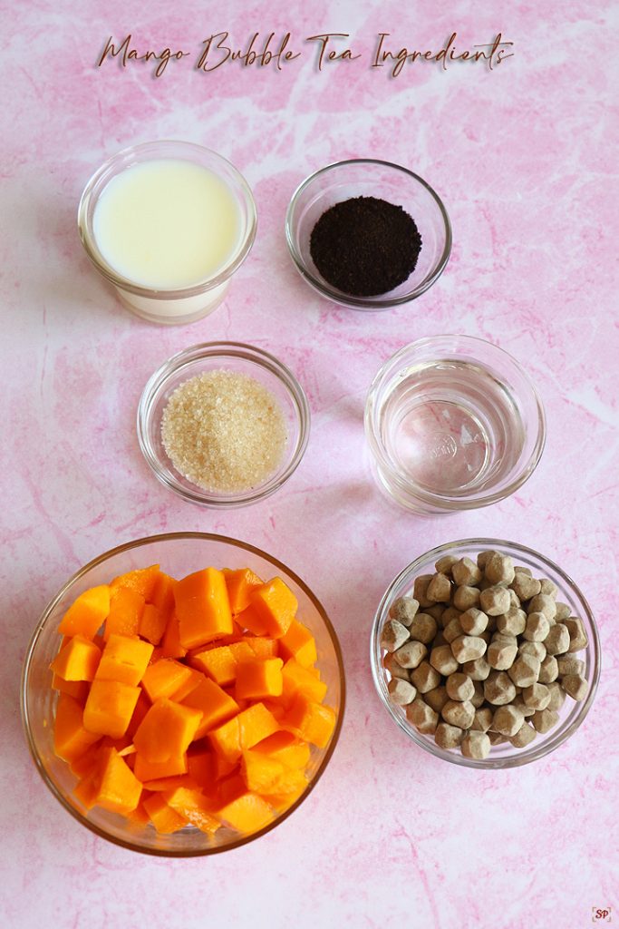 Mango Bubble Tea | Mango Boba - Sharmis Passions
