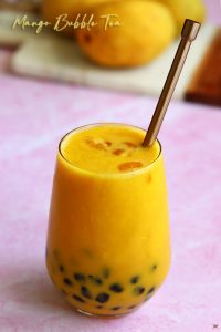 Mango Bubble Tea | Mango Boba - Sharmis Passions