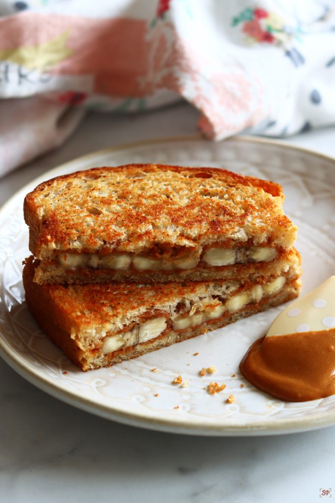 Banana and Peanut Butter Sandwich Recipe - Sharmis Passions