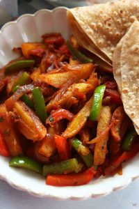 Aloo Capsicum Recipe | Aloo Shimla Mirch Recipe - Sharmis Passions