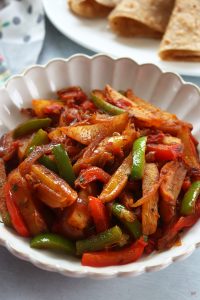 Aloo Capsicum Recipe | Aloo Shimla Mirch Recipe - Sharmis Passions