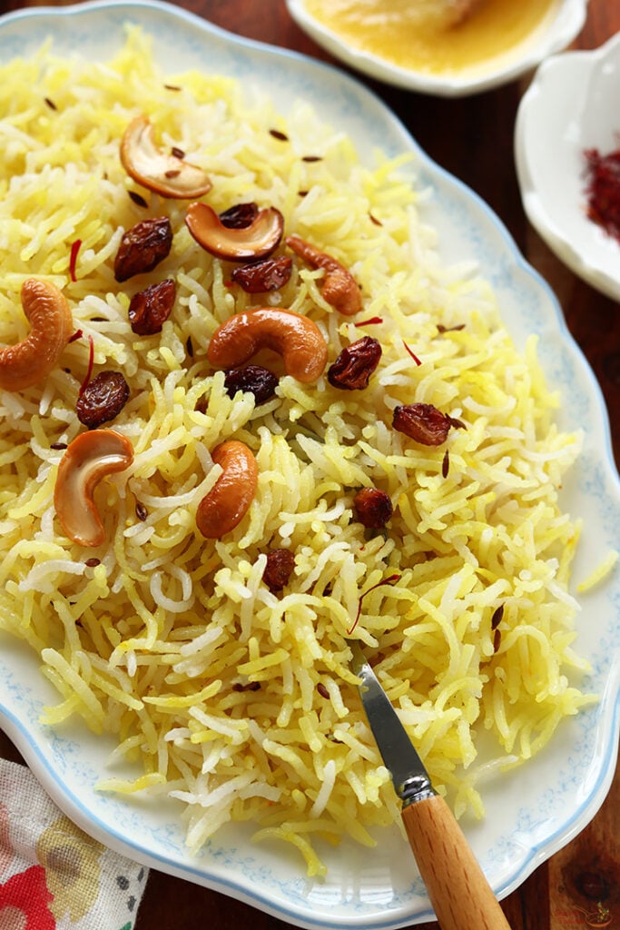 Saffron Rice Recipe - Sharmis Passions
